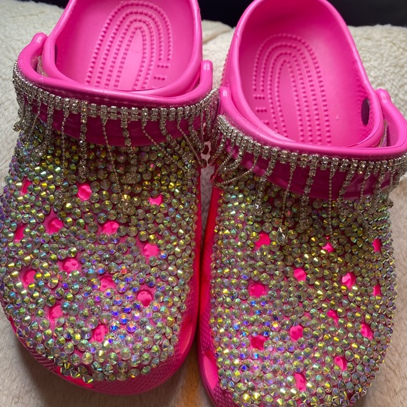 CROCS | Shoes | Custom Made Crocs With Rhinestone Chain | Poshmark